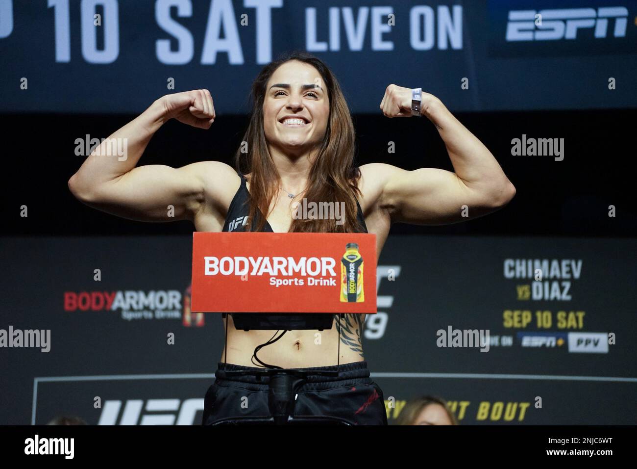 LAS VEGAS, NV - SEPTEMBER 9: Norma Dumont weighs in for their UFC 279 ...