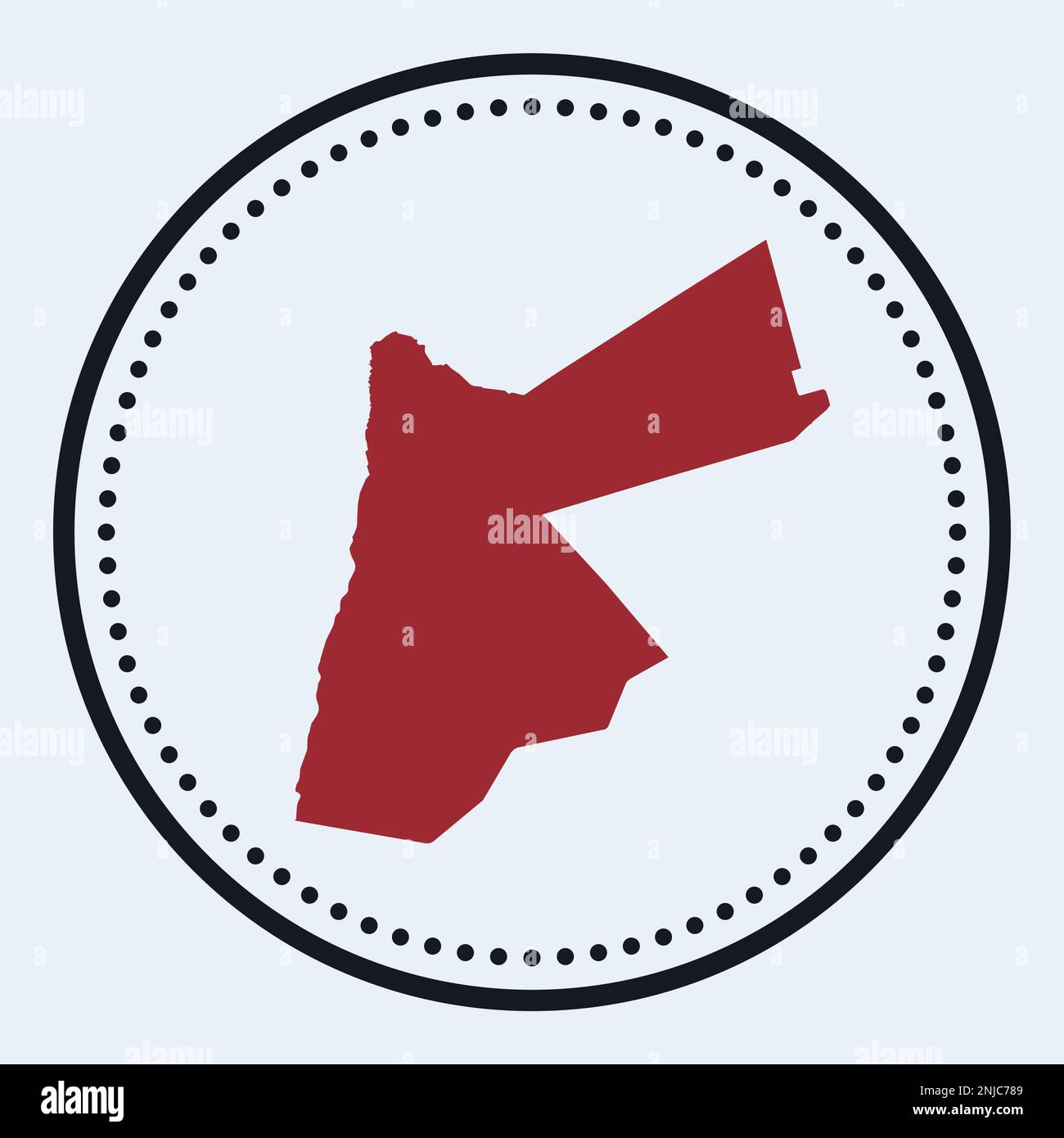 Jordan round stamp. Round logo with country map and title. Stylish ...