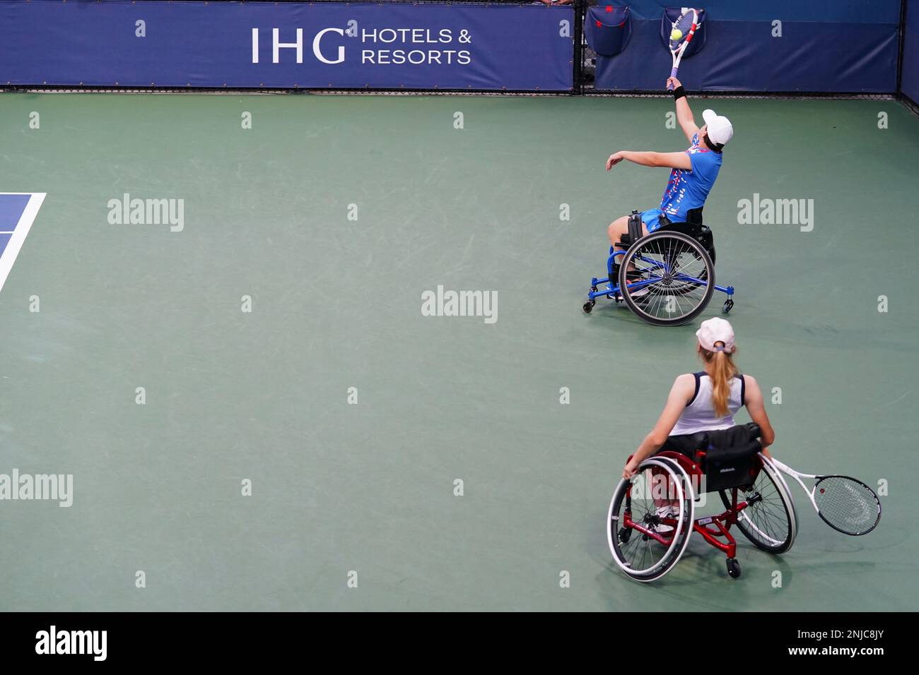 Sabina Czauz and Ela Porges during a junior wheelchair girls' doubles ...