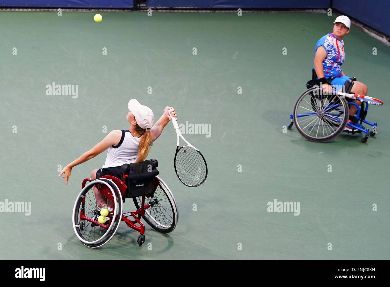 Sabina Czauz and Ela Porges during a junior wheelchair girls' doubles ...