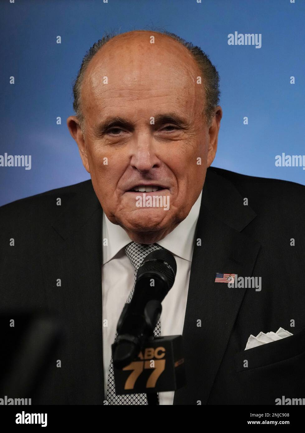 Photo by: John Nacion/STAR MAX/IPx 2022 9/9/22 Rudy Giuliani is interviewed about 9/11 in New ...