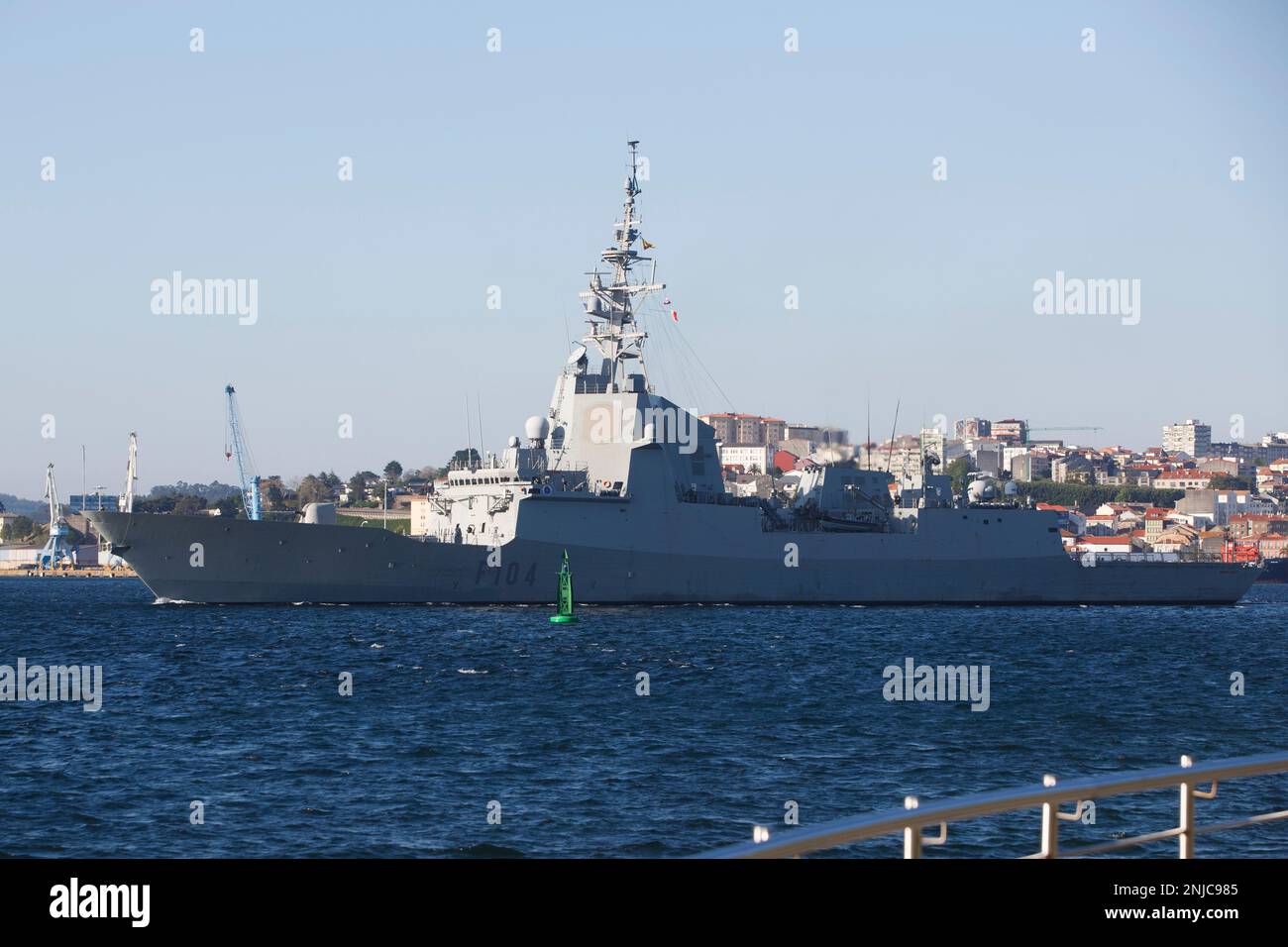 Warship: NATO frigate "Méndez Núñez" with guided missiles leaving its ...