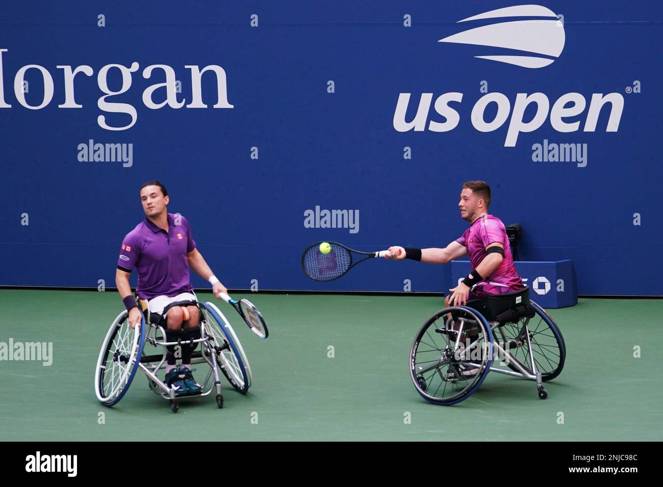 Alfie Hewett and Gordon Reid during a wheelchair men's doubles ...