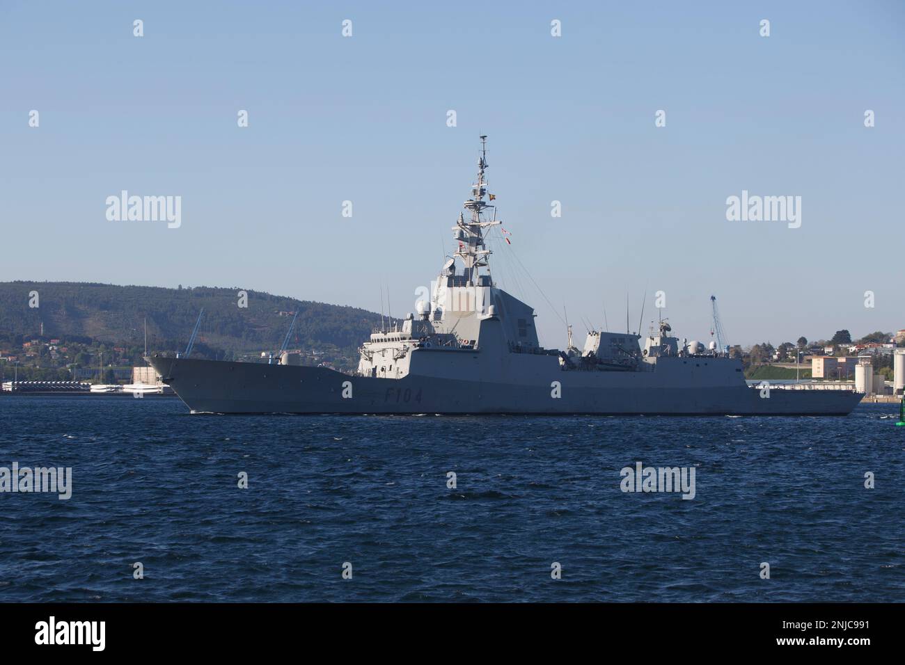 Warship: NATO frigate "Méndez Núñez" with guided missiles leaving its ...