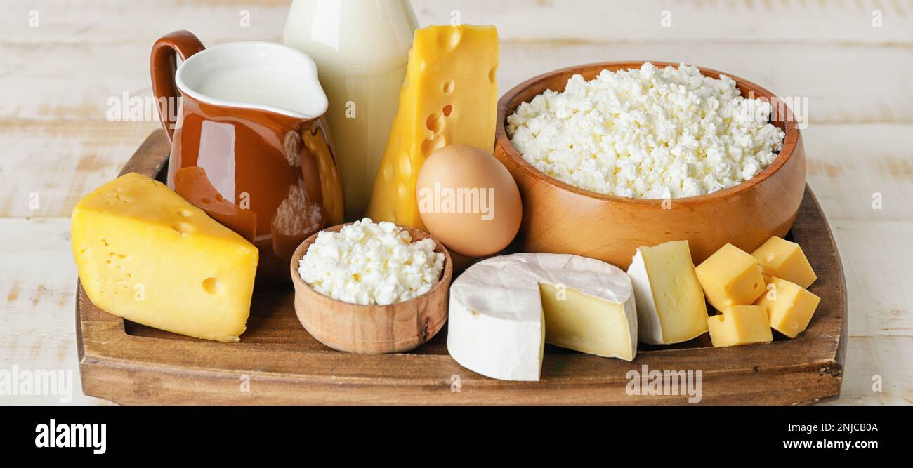Farm dairy products banner hi-res stock photography and images - Alamy