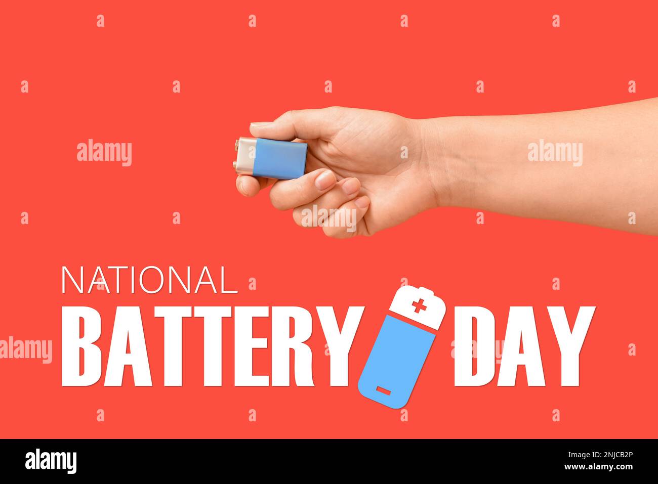 Poster for National Battery Day Stock Photo - Alamy