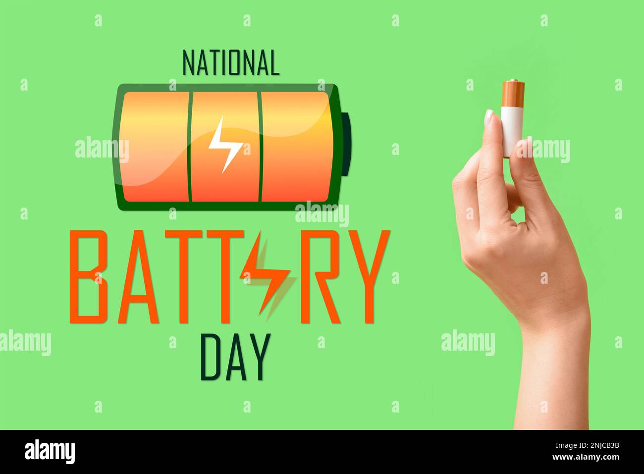 Poster for National Battery Day Stock Photo - Alamy