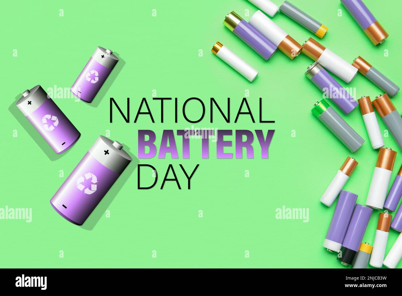 Poster for National Battery Day Stock Photo - Alamy