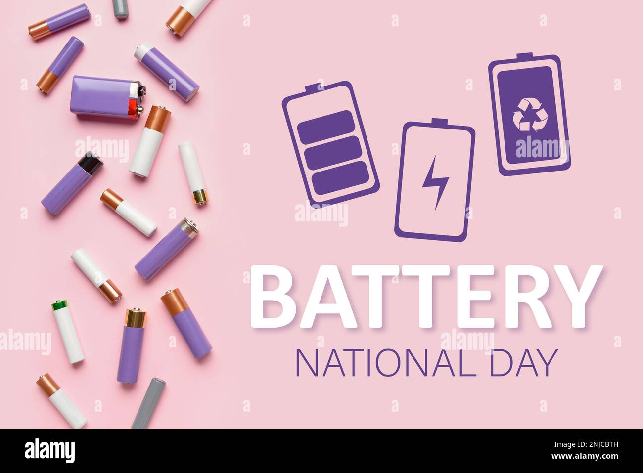 Poster for National Battery Day Stock Photo - Alamy
