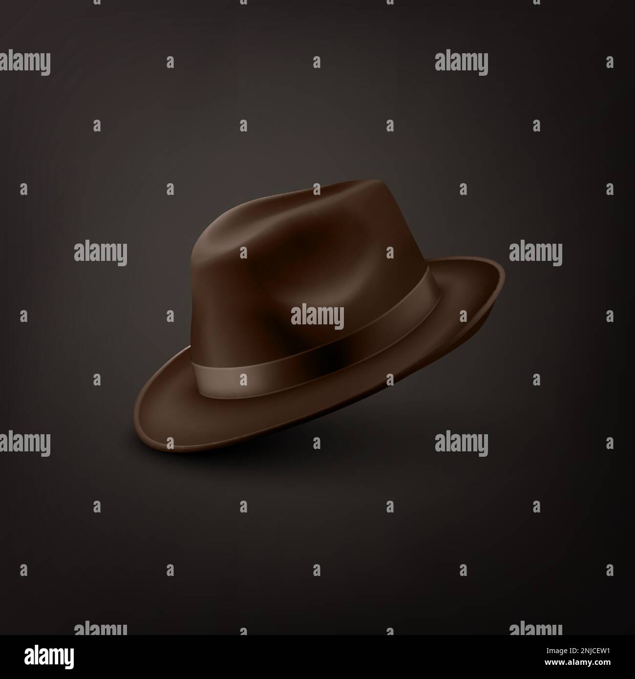 Vector 3d Realistic Brown Vintage Classic Gentleman Hat, Cap Icon ...