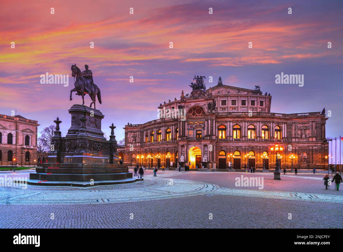 Old town of baroque Dresden, popular touristic attraction, Germany ...