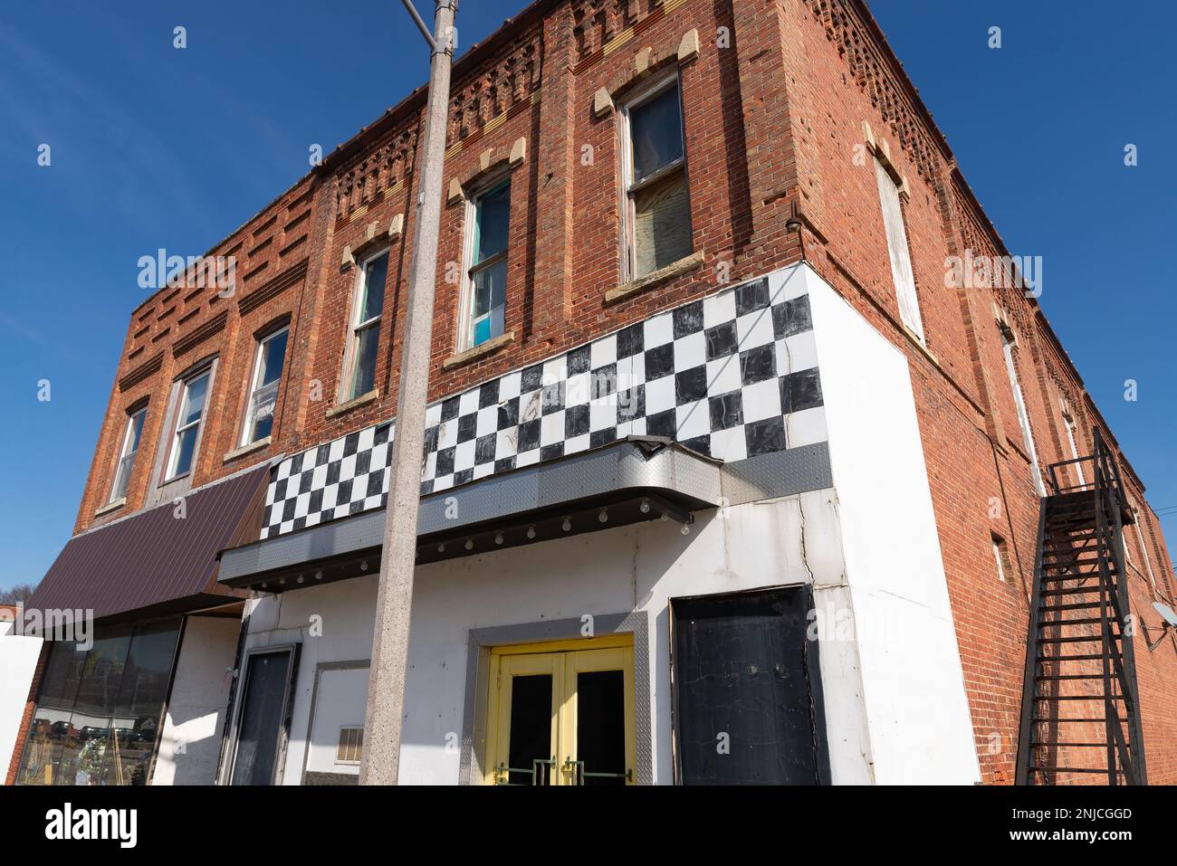 Abandoned movie theater in small Midwest town. Seneca, Illinois, USA ...