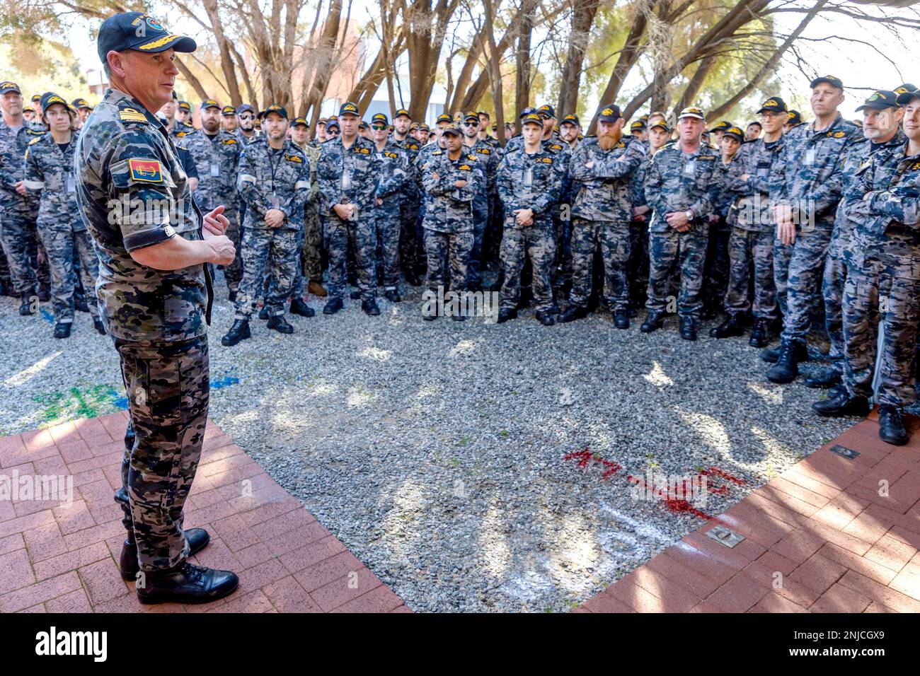 Australia's Chief of Navy, Vice Admiral Mark Hammond speaks to ...