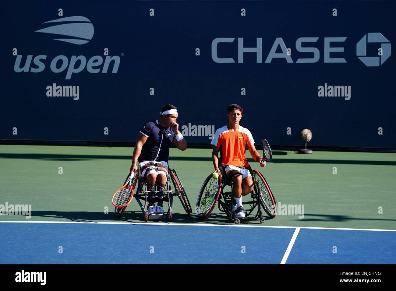 Alexander Cataldo and Tokito Oda look on during a wheelchair men's ...