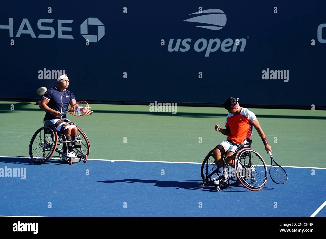 Alexander Cataldo and Tokito Oda celebrate during a wheelchair men's ...