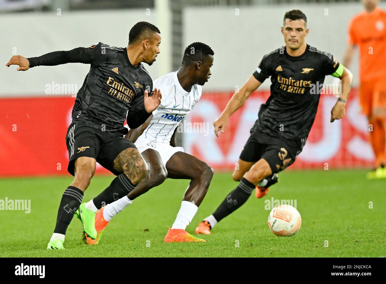 Zurich's Cheick Conde, right, in action against Arsenal's Gabriel Jesus ...