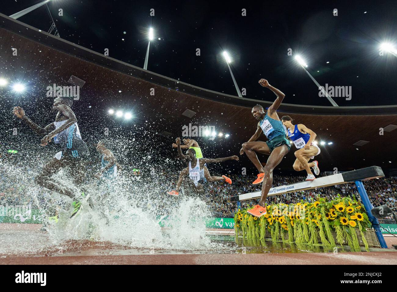 The runners compete in the 3000m Steeplechase Men during the Weltklasse ...