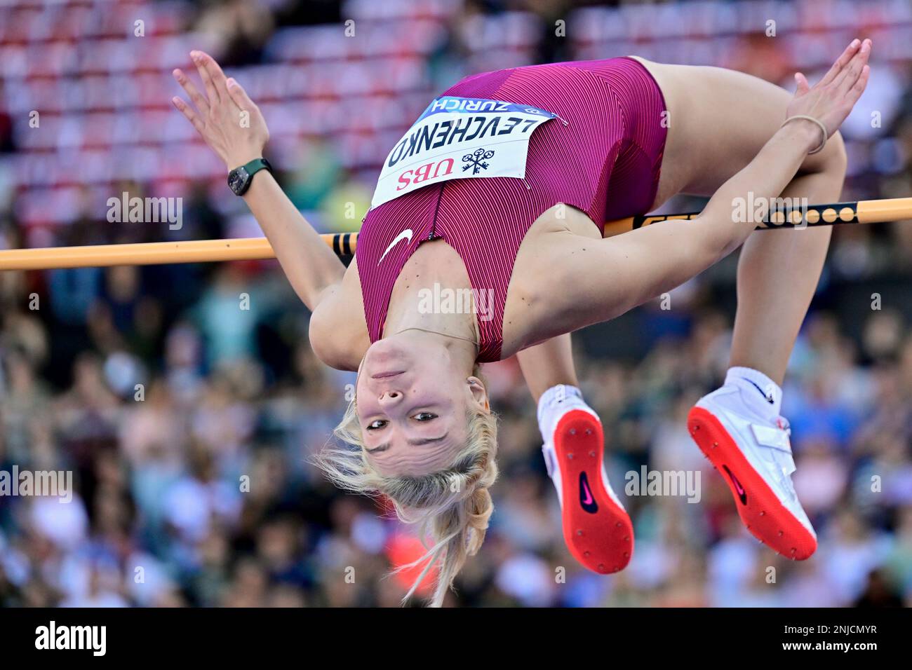 Yuliya Levchenko of Ukraine competes in the High Jump Women during the ...