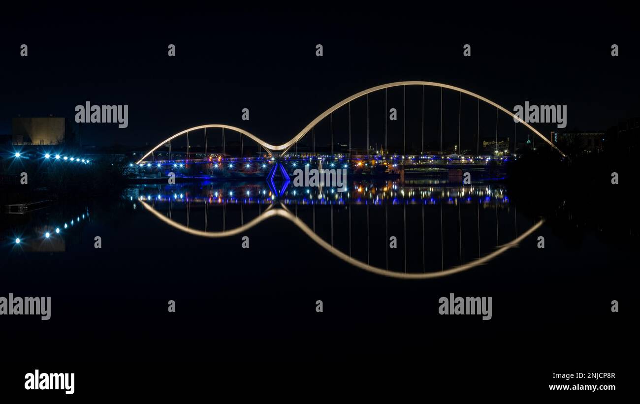 Wide Angle showing why it is called the Infinity Bridge Stock Photo - Alamy