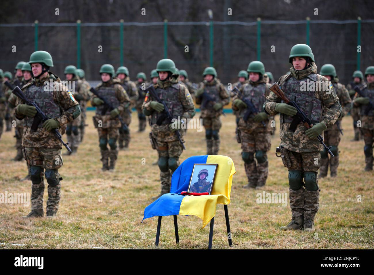 LVIV REGION, UKRAINE - FEBRUARY 22, 2023 - The graduation ceremony of ...