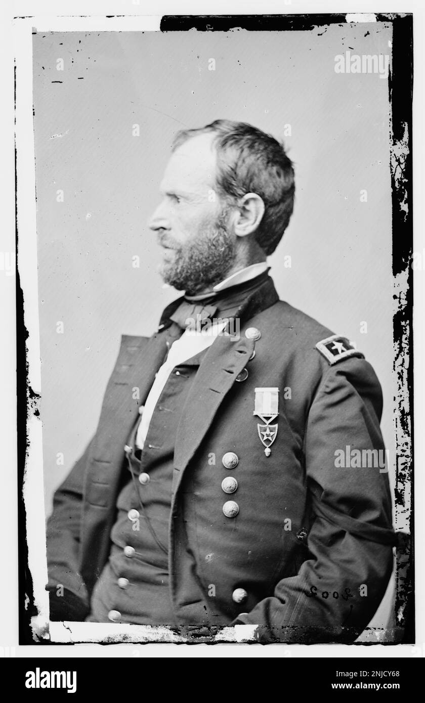 Portrait of General William Tecumseh Sherman, a U.S. Army officer and ...
