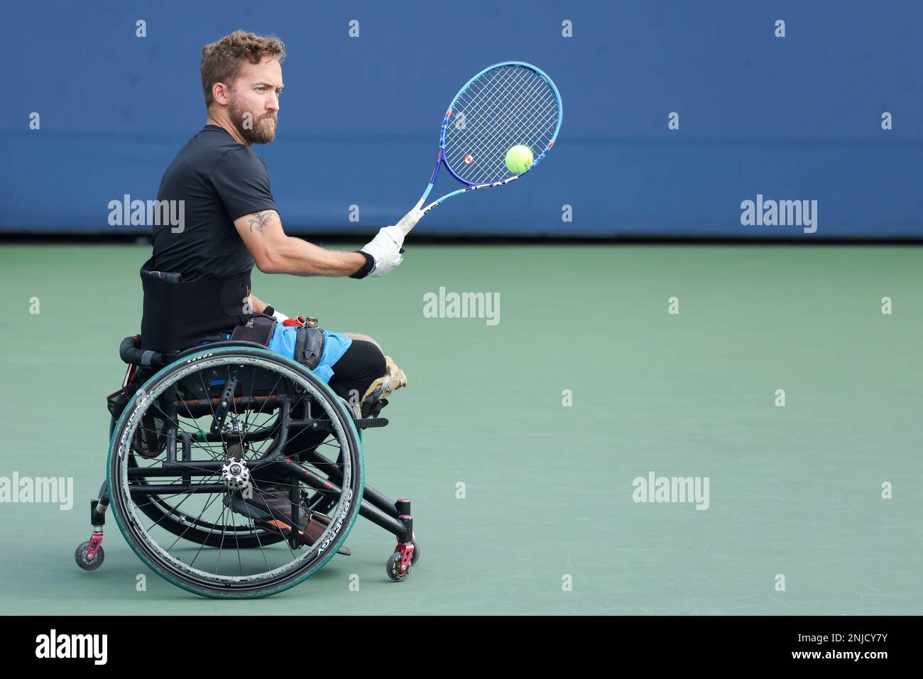 Robert Shaw in action during a wheelchair quad singles match at the ...