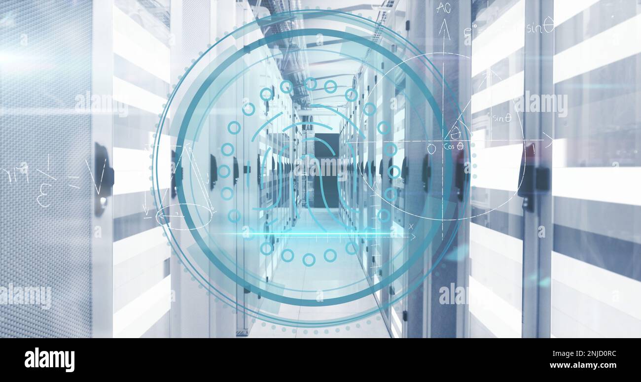 Animation mathematical equations over server hi-res stock photography and images - Alamy