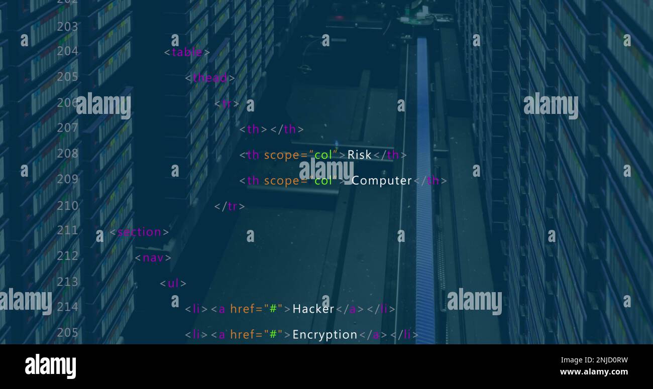 Image of data processing over server room Stock Photo - Alamy