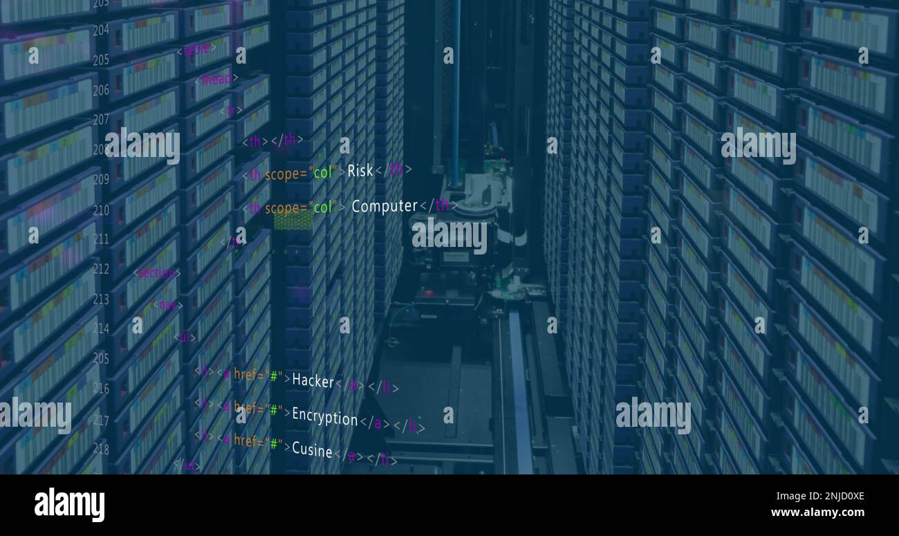 Image of data processing over server room Stock Photo - Alamy