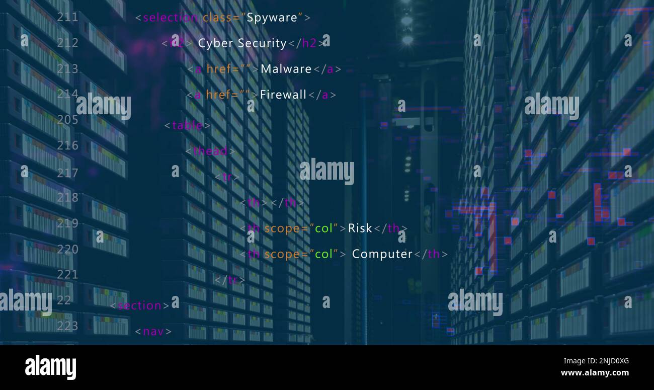 Image of data processing over server room Stock Photo - Alamy