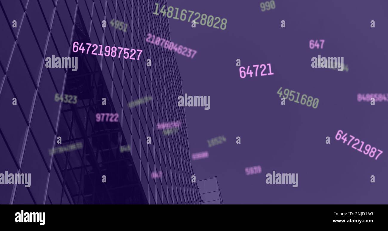 Image of data processing and numbers over cityscape Stock Photo - Alamy