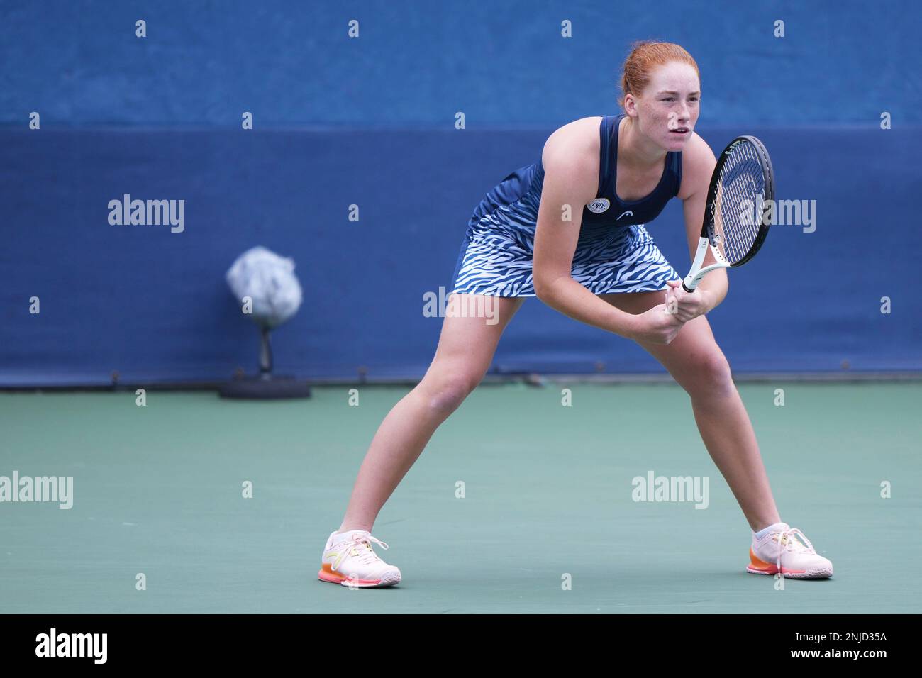 Ella Seidel during a junior girls' singles match at the 2022 US Open ...