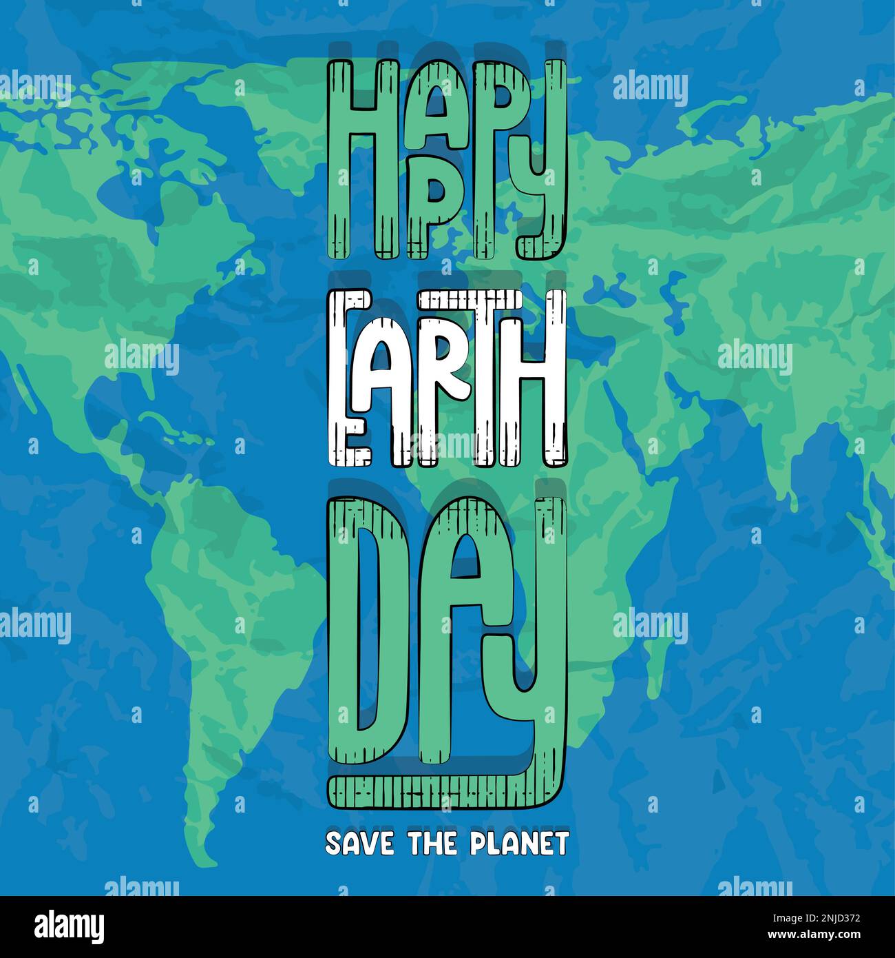 Earth world map Happy earth day poster Vector Stock Vector Image & Art ...