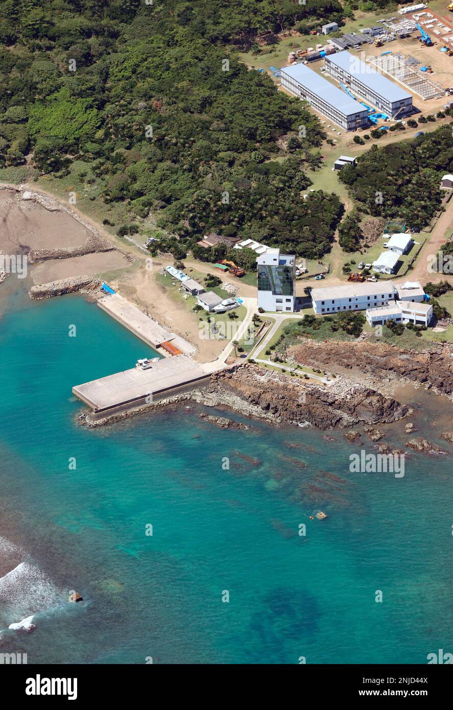 An aerial photo shows Mageshima island in Nishinoomote, Kagoshima ...