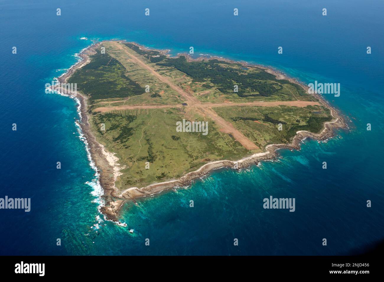 An aerial photo shows Mageshima island in Nishinoomote, Kagoshima ...