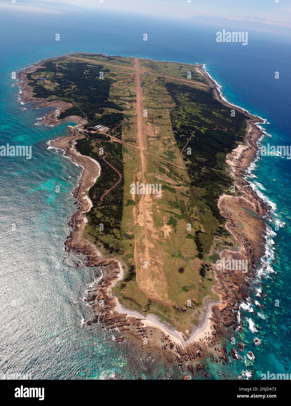 An aerial photo shows Mageshima island in Nishinoomote, Kagoshima ...