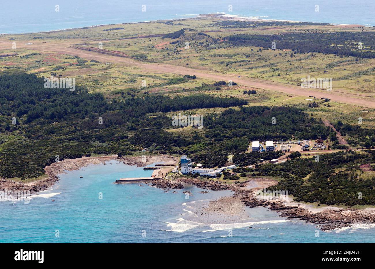 An aerial photo shows Mageshima island in Nishinoomote, Kagoshima ...