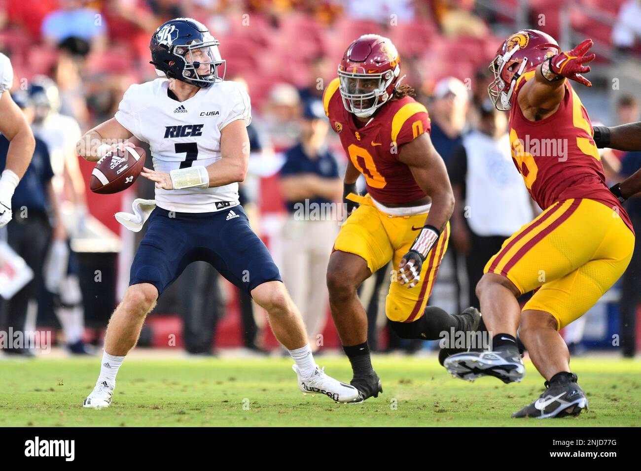LOS ANGELES, CA - SEPTEMBER 03: Rice Owls quarterback TJ McMahon (7 ...