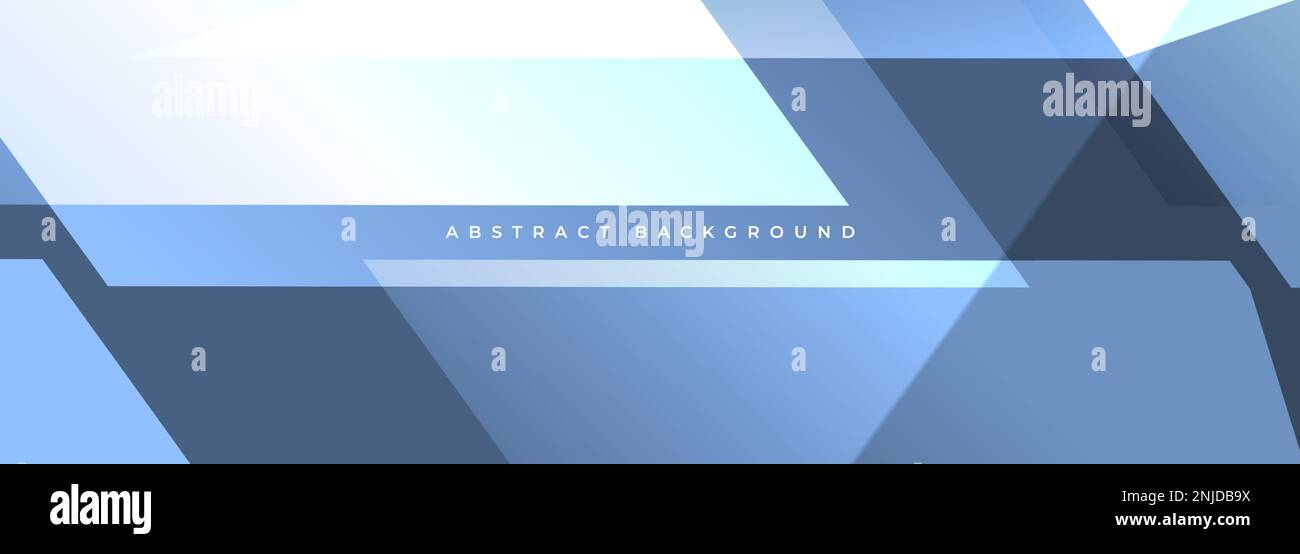 Blue modern abstract wide banner with geometric shapes abstract ...
