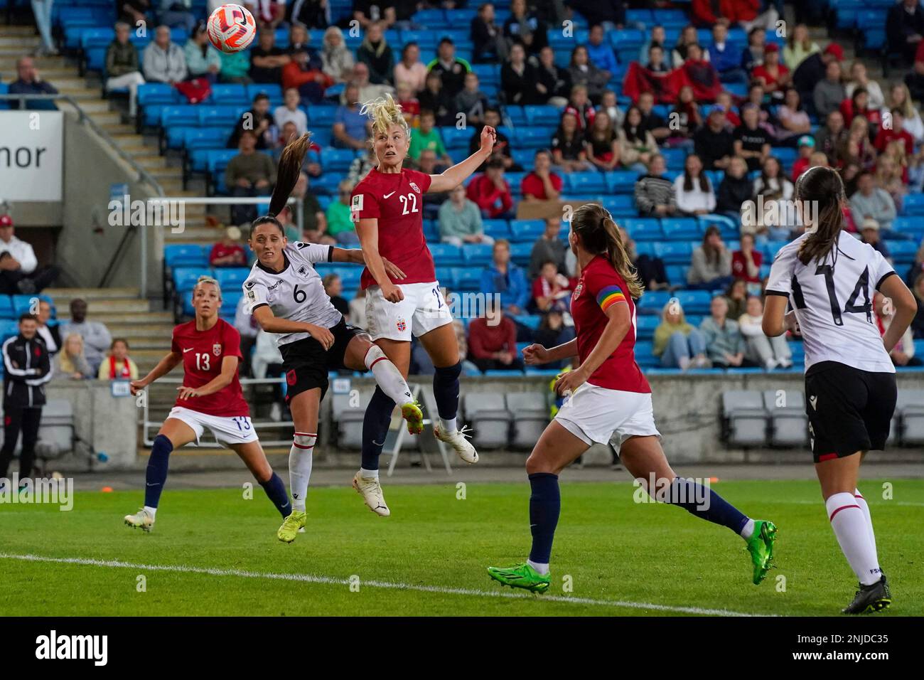 Norway's Sophie Román Haug scores during the women's World Cup ...