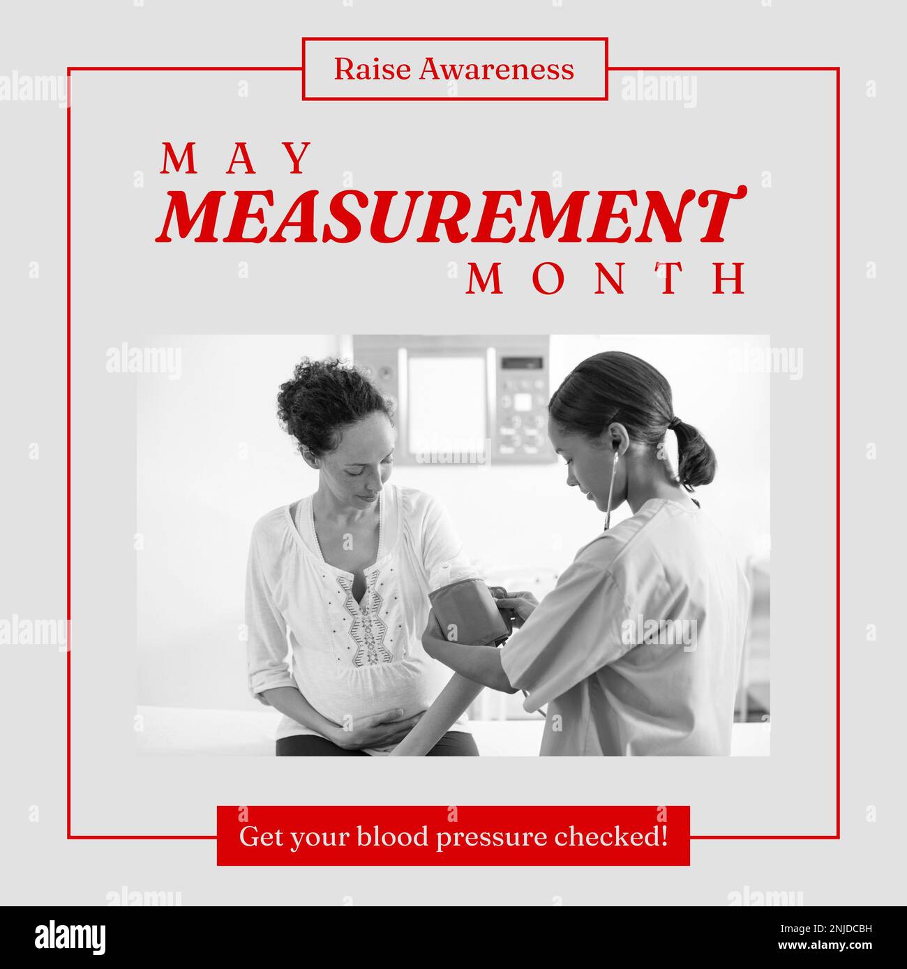 Composition of may measurement month text over female doctor and ...