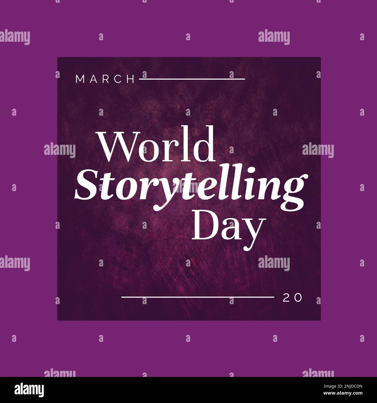 Composition of world storytelling day text over purple background with ...