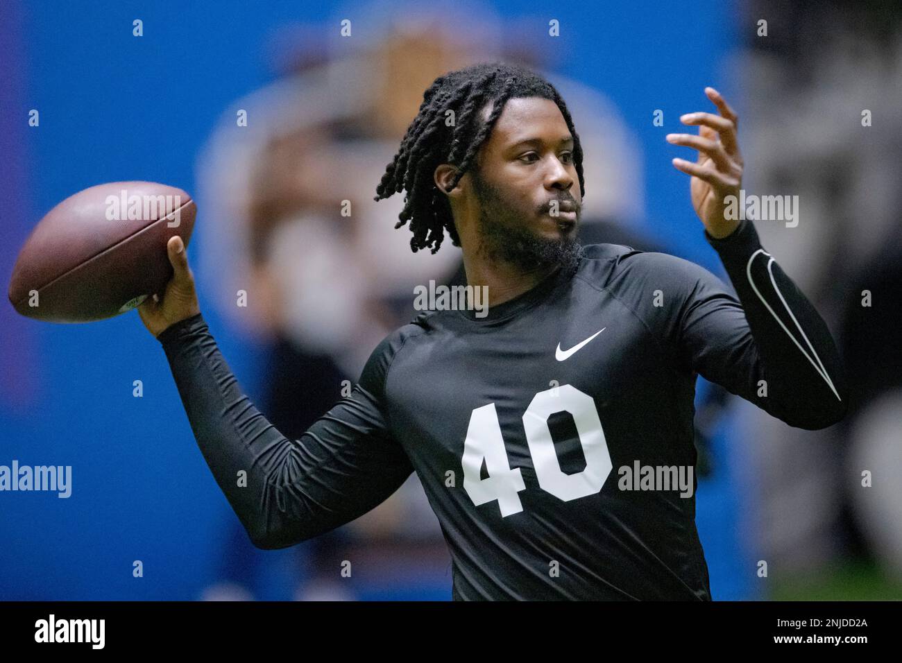 Quarterback Larry Harrington of Langston University throws during the ...