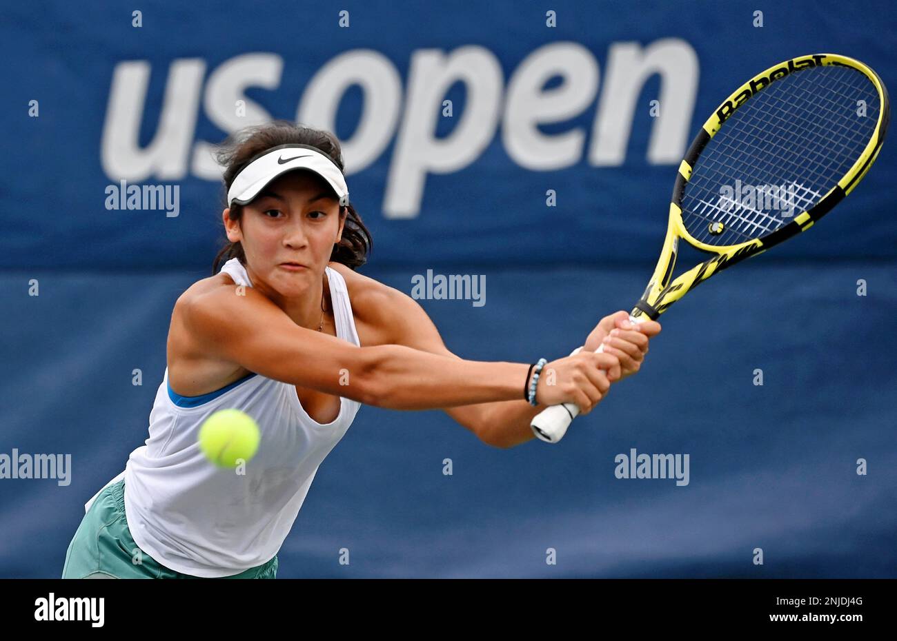 Valerie Glozman in action during a junior girls' singles match at the ...