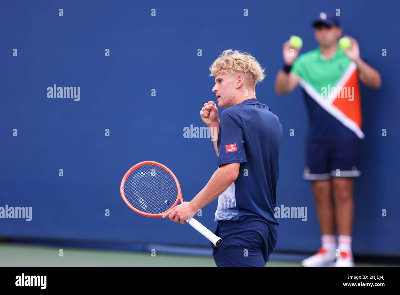 Olaf Pieczkowski in action during a junior boys' singles match at the ...