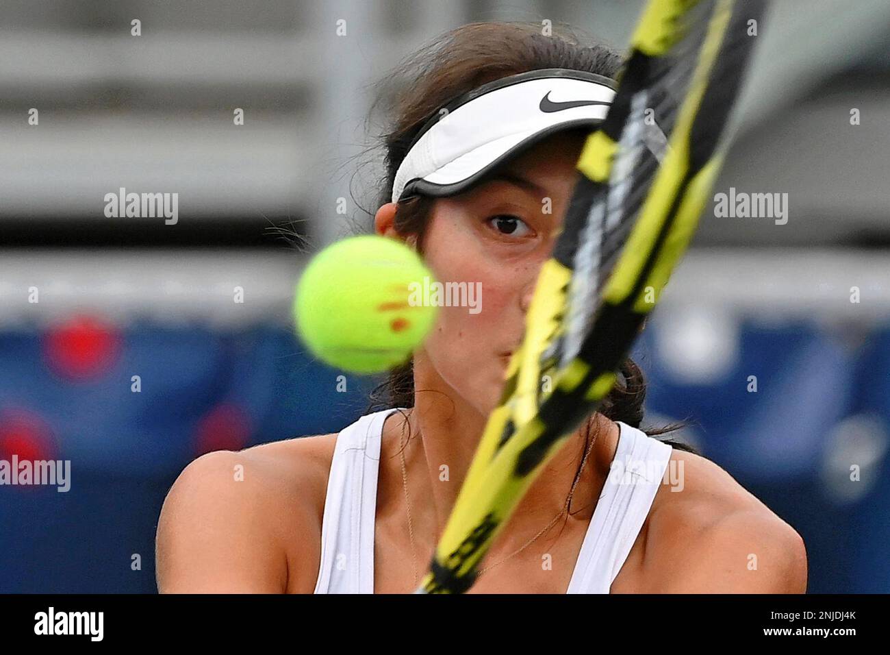 Valerie Glozman in action during a junior girls' singles match at the ...