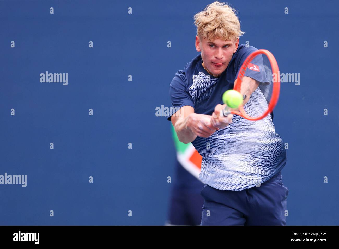 Olaf Pieczkowski in action during a junior boys' singles match at the ...