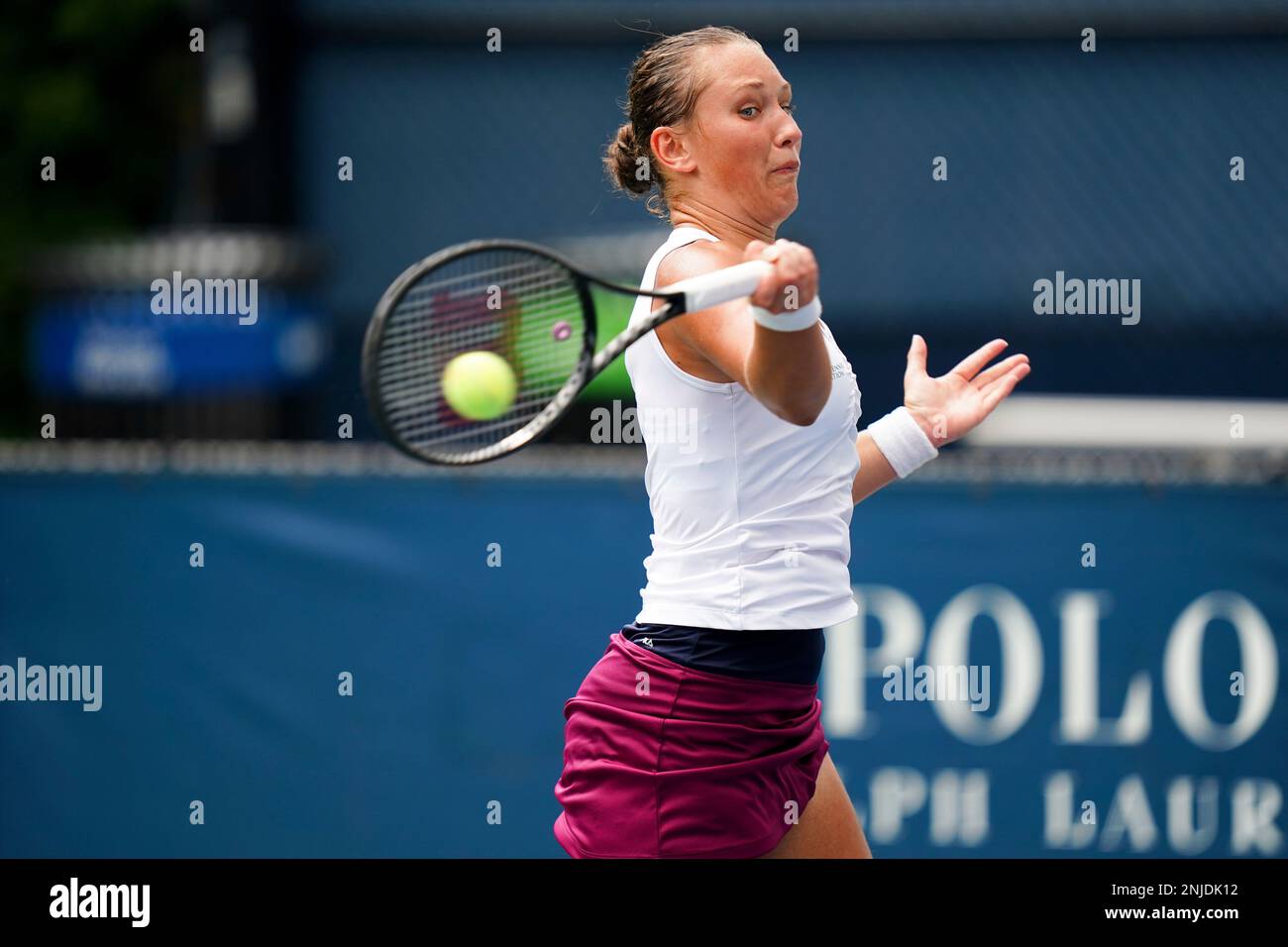 Johanne Christine Svendsen in action during a junior girls' singles ...