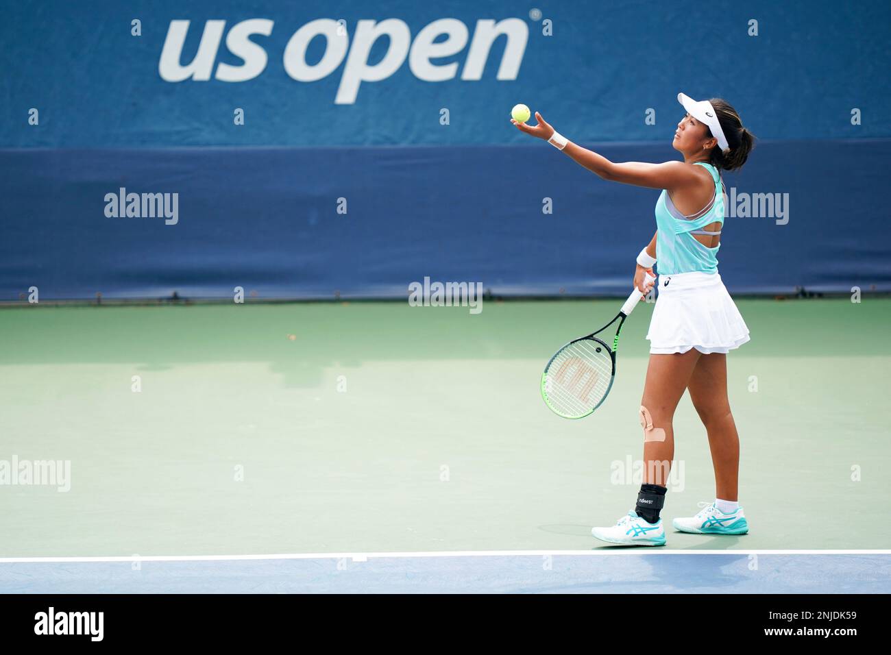 Katherine Hui in action during a junior girls' singles match at the ...