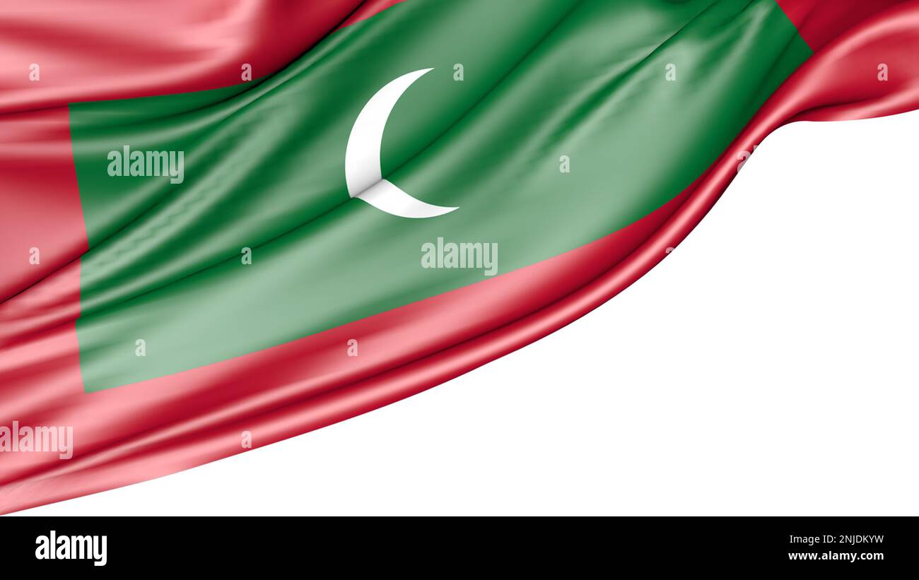 Maldives flag isolated on white background, 3D illustration Stock Photo ...